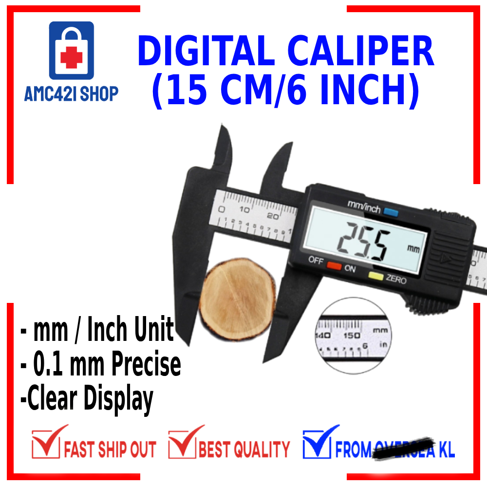 6 Inch 0-150mm Measuring Tool Electronic Caliper Ruler Digital Vernier ...
