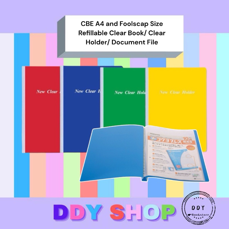 CBE A4 and Foolscap Size Refillable Clear Book/ Clear Holder/ Document ...