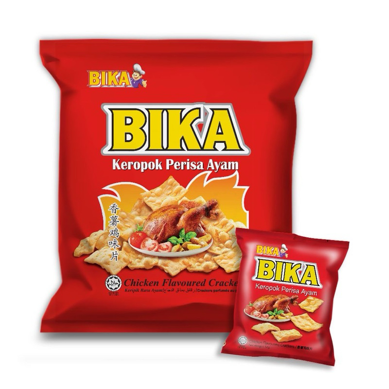 BIKA Chicken Flavoured Snacks Chicken Flavoured Crackers 12G X 8 ...