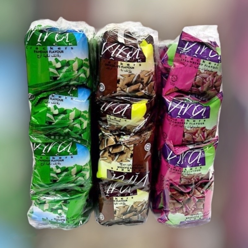 Vira Cracker 40’s x 10g ( Chocolate, Pandan, Strawberry ) | Shopee Malaysia