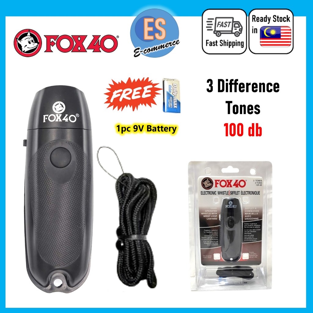 FOX 40 Electronic Whistle with sound power 100dB Free Battery | Shopee ...