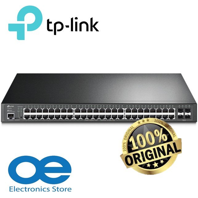 TP-LINK TL-SG3452P JetStream 52 Gigabit Ports With 48 Gigabit Port PoE+ ...