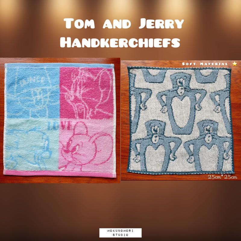 Tom and Jerry Cartoon Network Cat & Mouse Handkerchief Sapu Tangan Hand ...