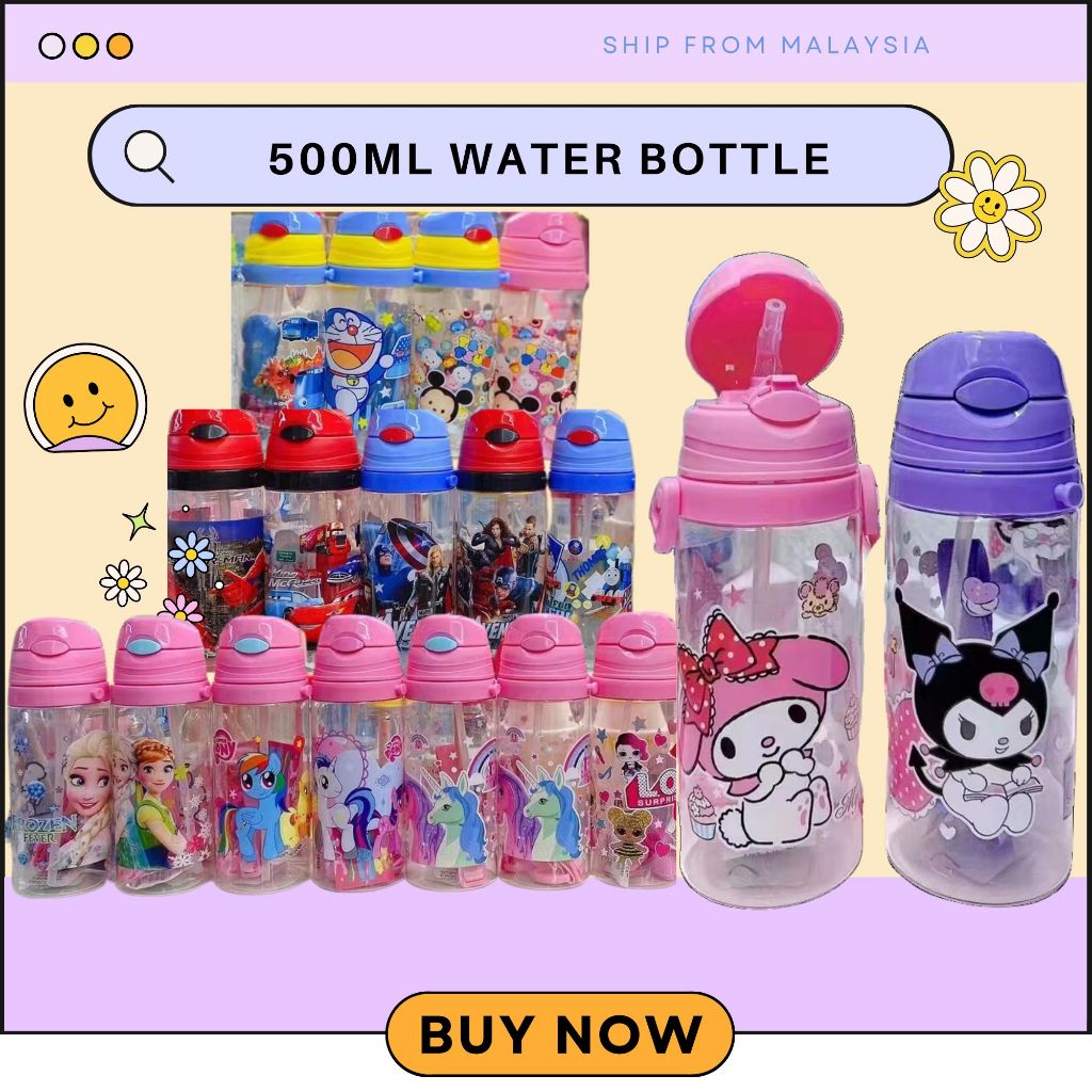 500ML ~ Water Bottle ~ Botol Air ~ Kids Girl Boy Kanak-Kanak Cartoon ...