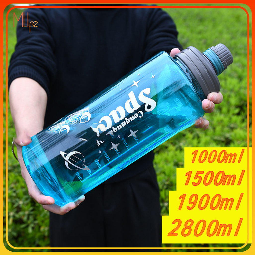 1.0/1.5/1.9/2.8L Water Bottle PP+PC Large Capacity Bottle With Filter ...