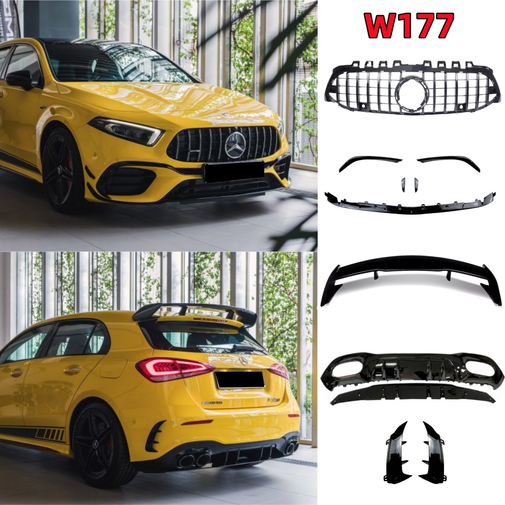 Mercedes A-Class W177 A45 AMG Grill Diffuser Spoiler Canard A200 A35 ...