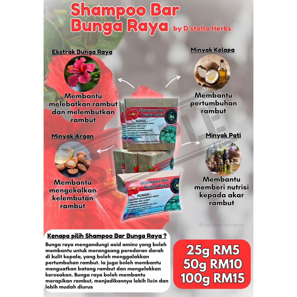 SHAMPOO LEBAT RAMBUT BUNGA RAYA | Shopee Malaysia