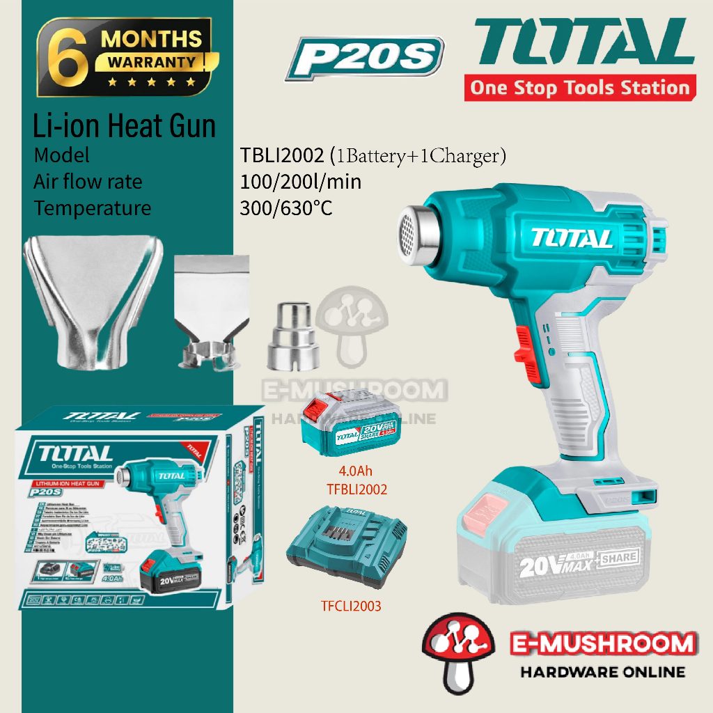 Total TBLI2002 Li-ion Heat Gun | Shopee Malaysia