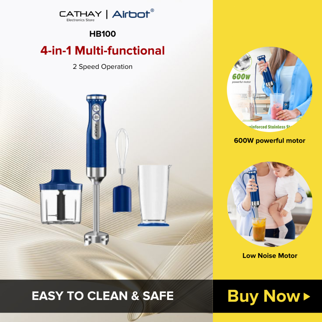 Airbot HB100 4 In 1 Electric Hand Blender Grinder Stick Mixer Baby Food ...