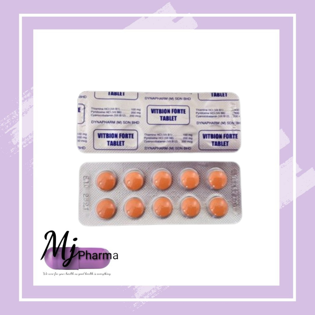 Vitbion Forte tablet 10s per strip contains Vit B1, Vit B6 and Vit B12 ...
