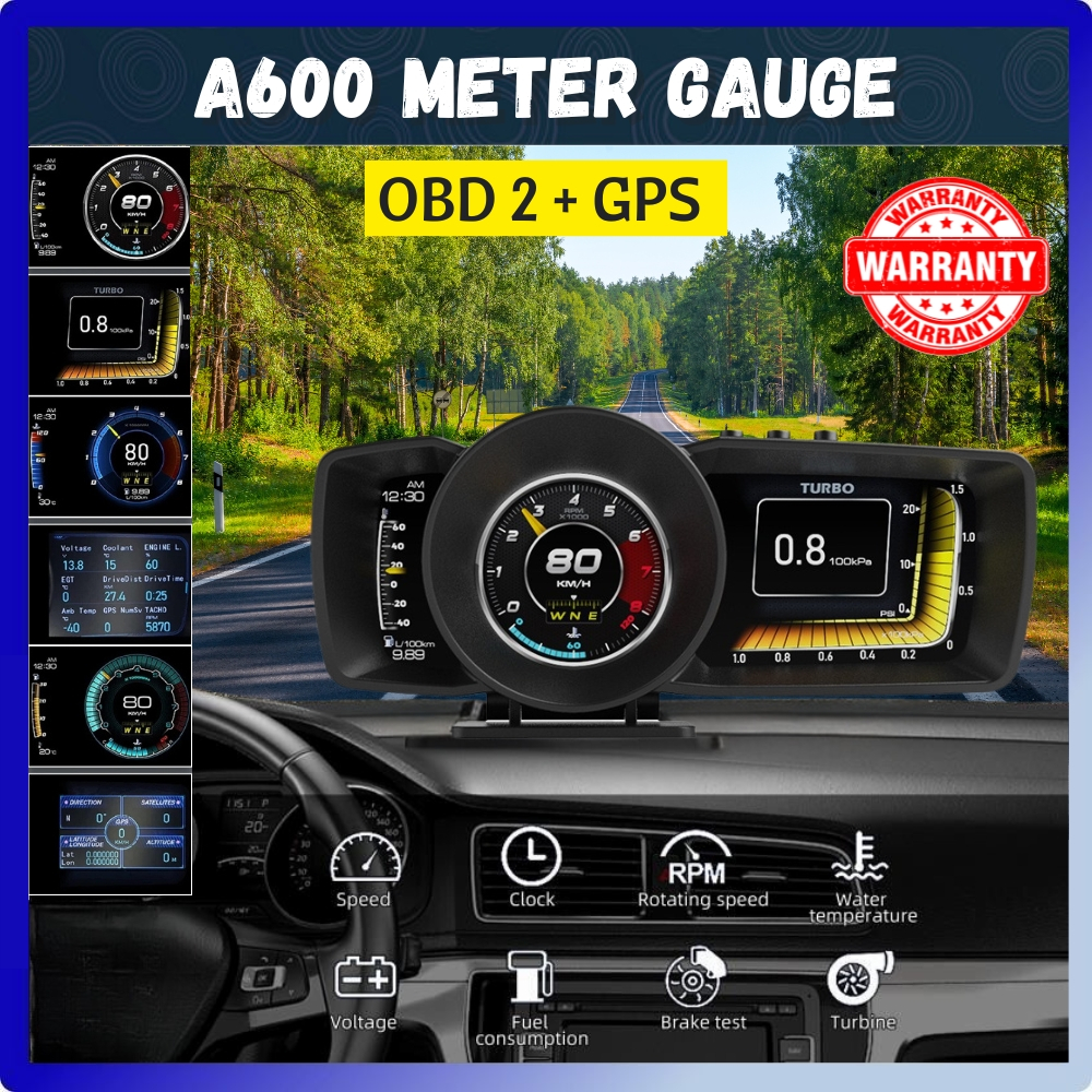 GBS CAR LED ALL CAR USE A600OBD GAUGE METER OBD2 METER OBD+GPS A600 ...