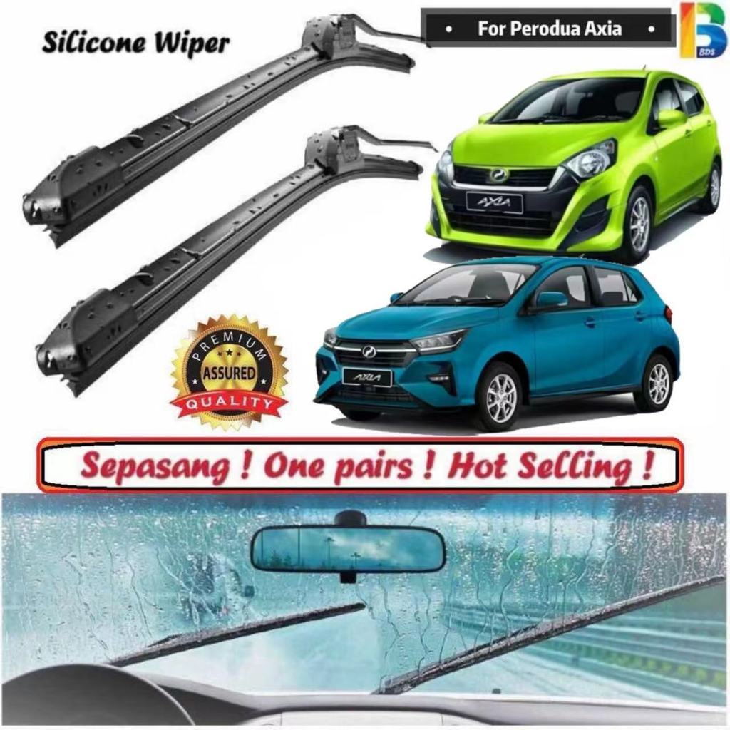 PERODUA AXIA SILICONE WIPER 1PAIRS(2PCS) Silicone Advance Cleaning ...