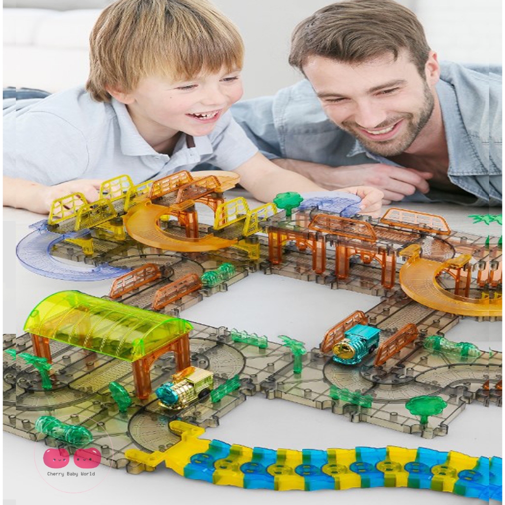Transparent Track Building Train Set with Electric Train Splicing Train ...