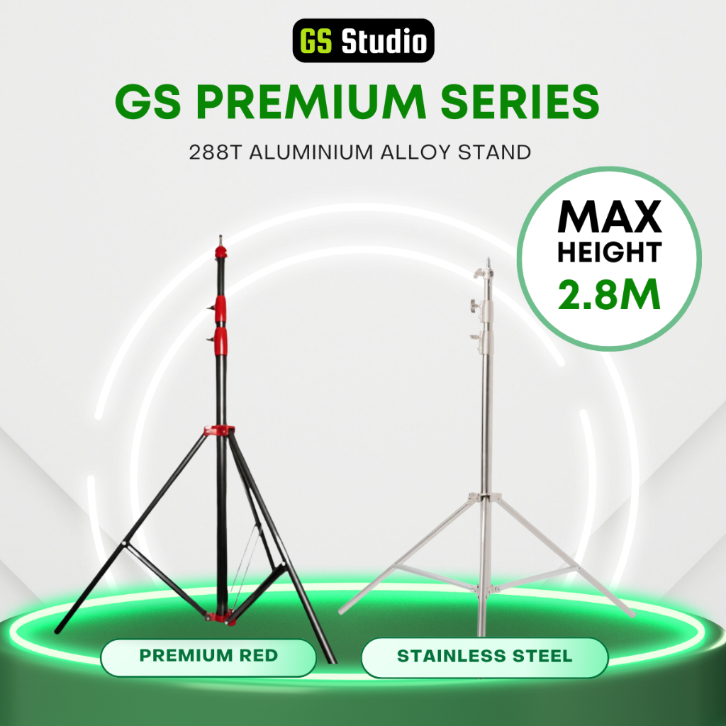 GS 288T PREMIUM SERIES STAND 2.8M ALUMINIUM ALLOY STAND FOR PHOTOGRAPHY ...