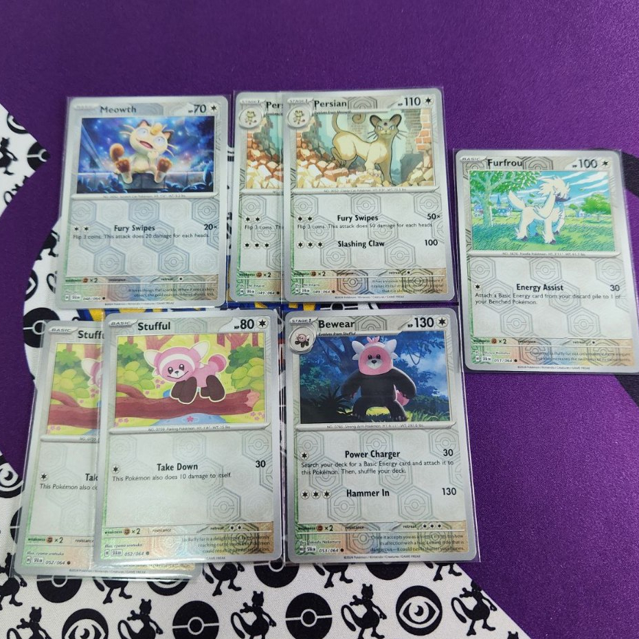 Pokemon TCG Shrouded Fable Reverse Holo Colorless Bewear Meowth Persian ...