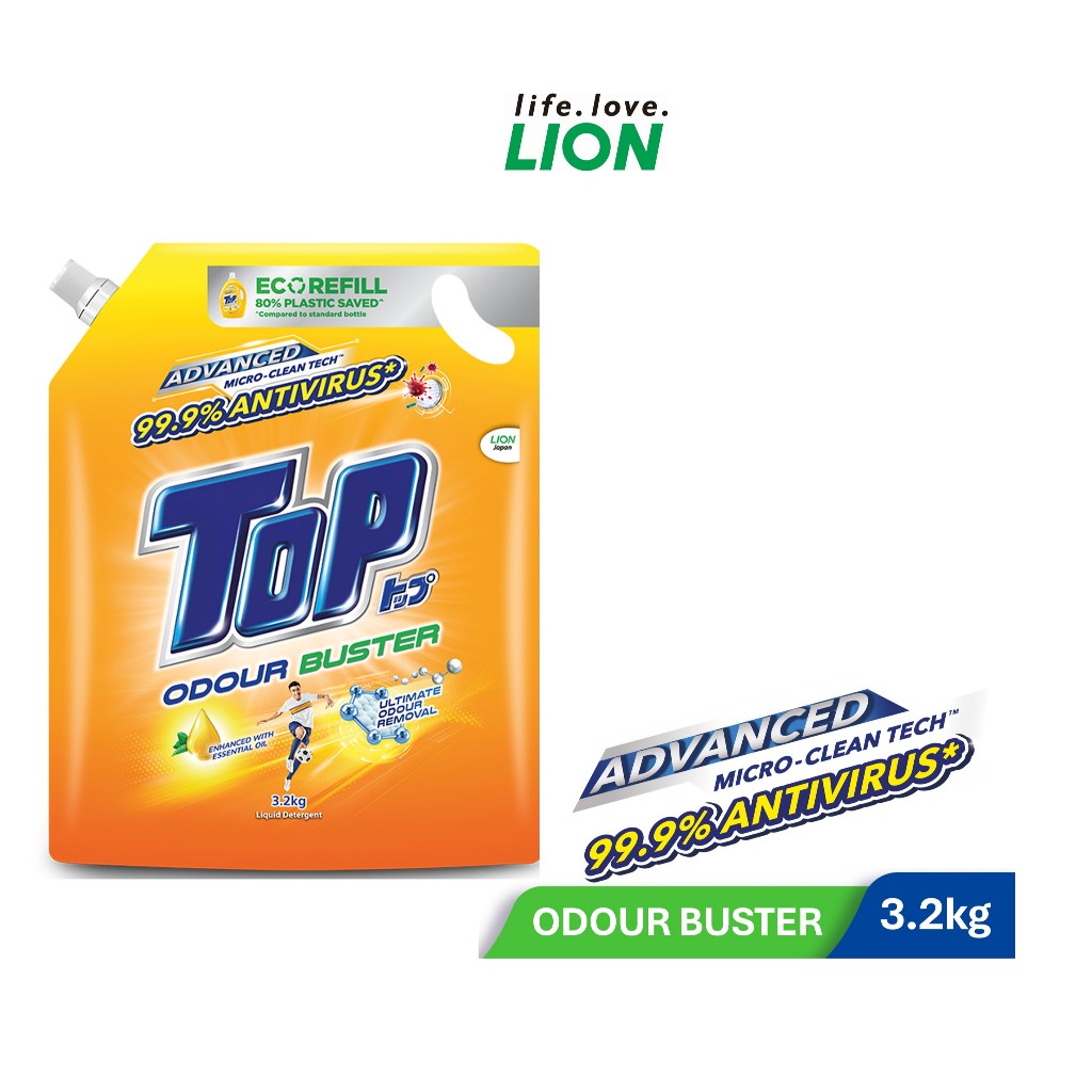 TOP Liquid Detergent Refill Odour Buster 3.2kg | Shopee Malaysia