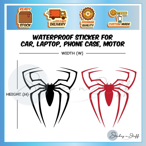 Spider-man Sticker Spidey Stiker Marvel Kereta Reflective Waterproof ...