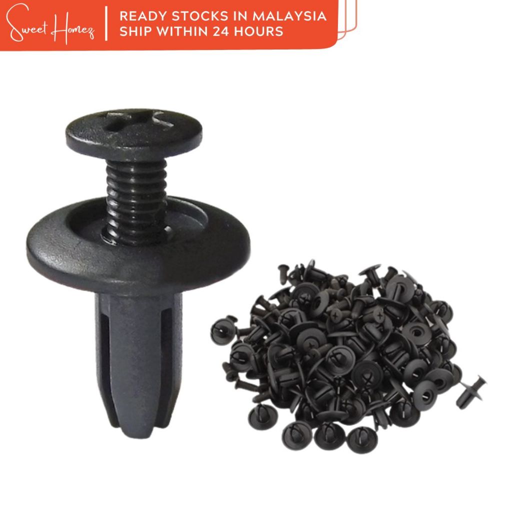 6mm Car Plastic Rivet Fastener Bumper Push Pin Clips (100pcs) / Skru ...
