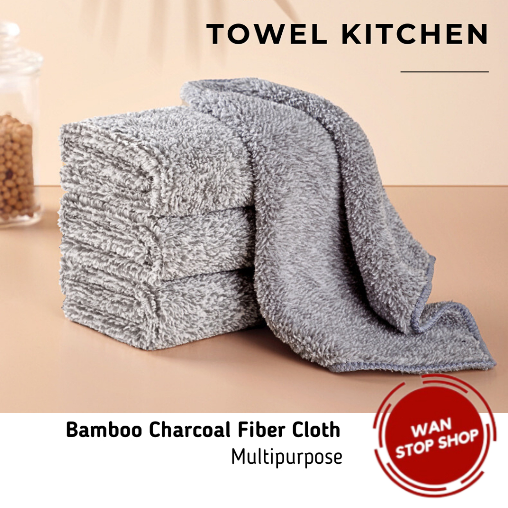 Kitchen Cleaning Cloth Bamboo Charcoal Fiber Cleaning Cloth Strong ...