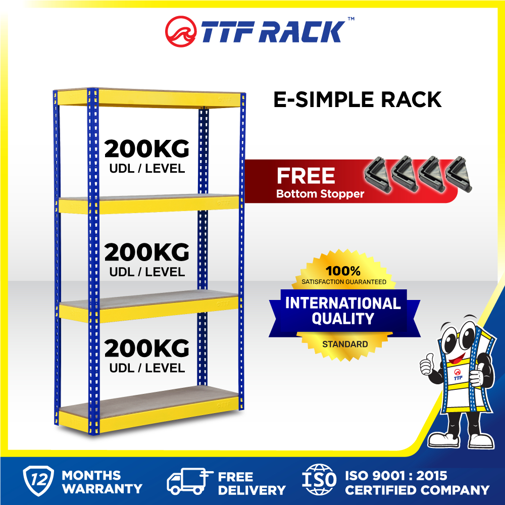 TTF Rack™️ E-SIMPLE /E-VITAL RACK 800kg Boltless Rack Rak Besi ...