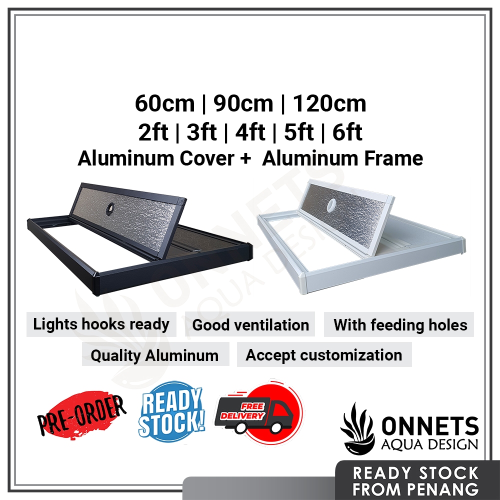 2ft 3ft 4ft 5ft 6ft Aluminum Aquarium Cover With Light Hooks Arowana ...