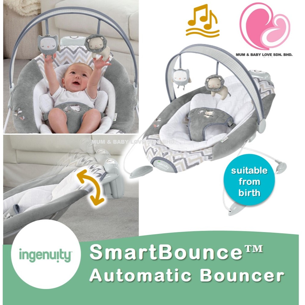 Ingenuity SmartBounce Automatic Bouncer Baby, Auto Bounce Rocker ...