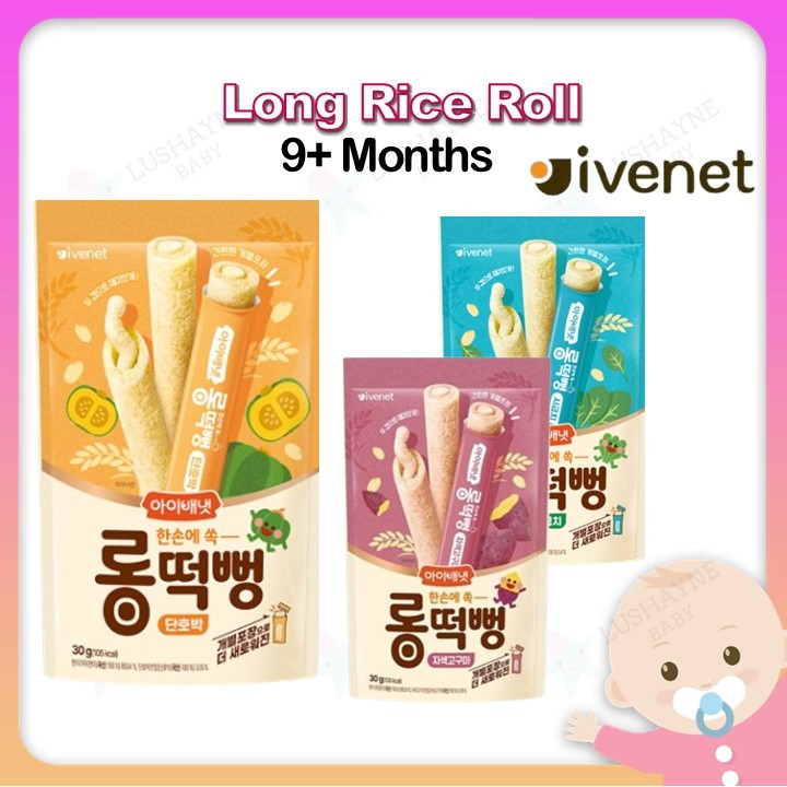 [🇰🇷 KOREAN Baby Food] Ivenet Organic Baby Long Rice Roll 9 months 30g ...