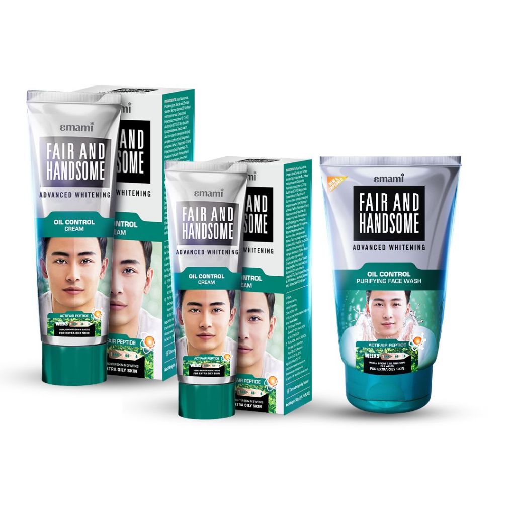Emami Fair & Handsome Advanced Whitening Oil Control Cream-25g/50g and Face Wash-100g | Shopee ...