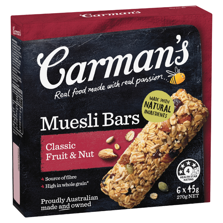 CARMAN'S Classic Fruit & Nut Muesli Bar/Diet Bar/Breakfast Bar/Whole ...