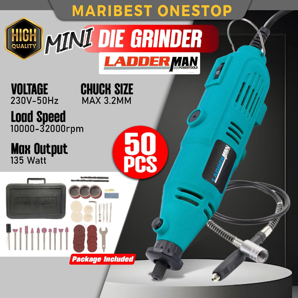 Ladderman 135W 50Pcs Electric Mini Drill Grinder Set Mini Die Grinder ...