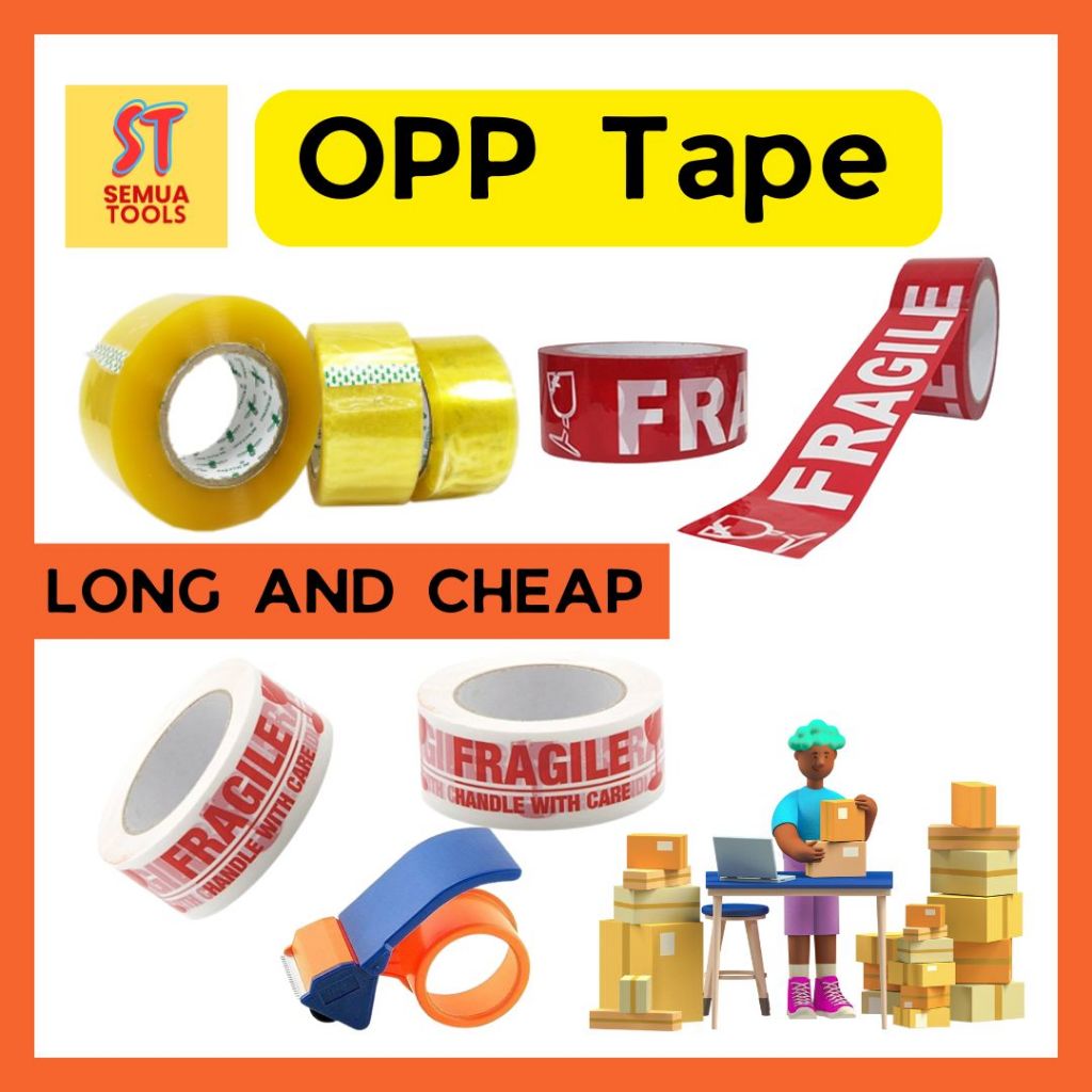 OPP Tape Fragile Tape Packing Tape Parcel Tape Wrap Tape Selotape ...
