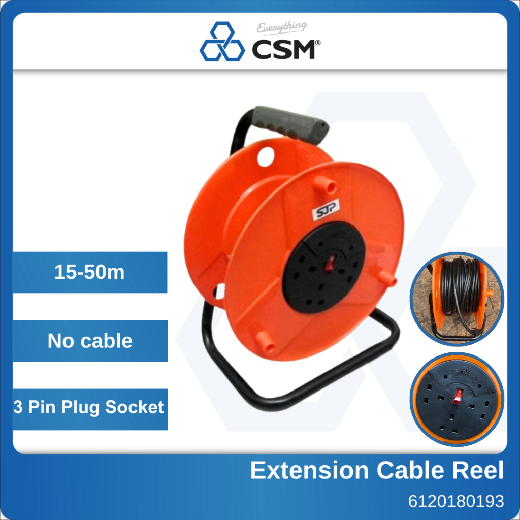 SJP Heavy Duty 3 Way Extension Cord Reel Cable Reel | Shopee Malaysia
