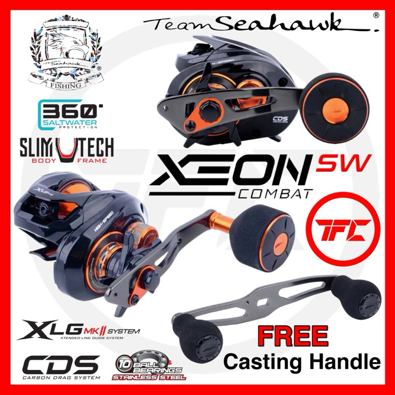 Team Seahawk Xeon Combat SW103HSL Baitcast Overhead Reel SW 103HSL BC ...