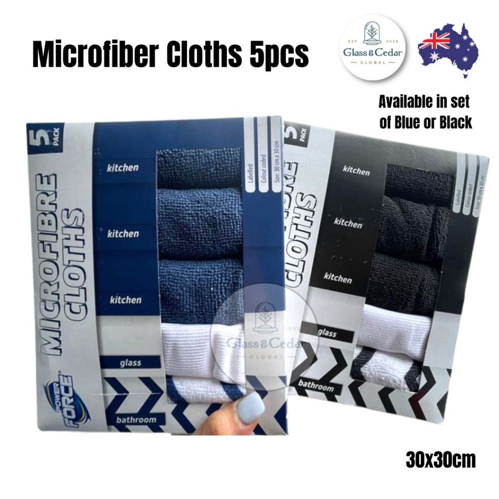 (IMPORTED 🇦🇺) POWER FORCE Microfibre Cloth 5 Pack / ANKO 5 Pack ...