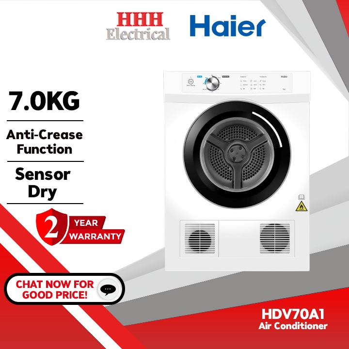Haier 7.0kg Vented Dryer HDV70A1 Pengering Pakaian with Anti-Crease ...