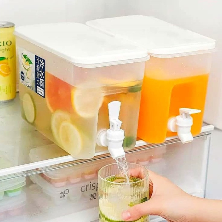 Portable Water Dispenser Cold Kettle Beverage Jug Ice Tea Drinks ...