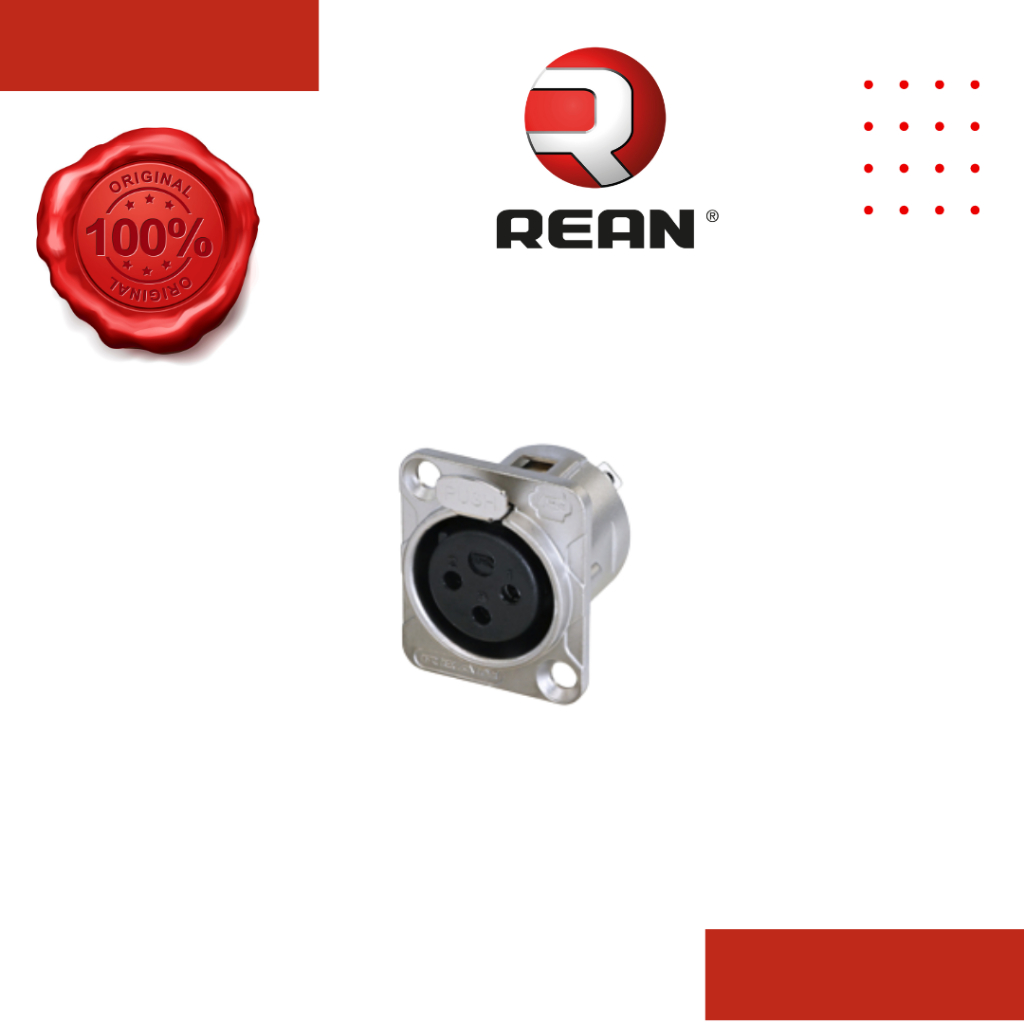 REAN RC3FDL 3 pole female XLR receptacle with solder lugs | Shopee Malaysia