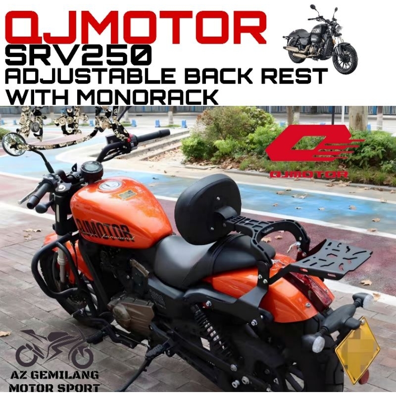 QJMOTOR SRV250 SRV 250 ADJUSTABLE BACK REST BACKREST WITH RACK MONORACK ...