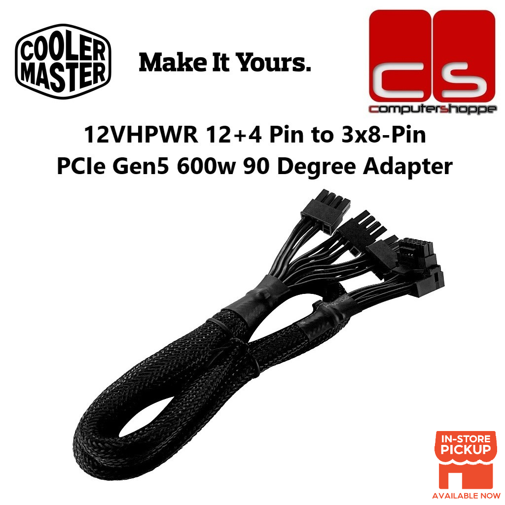Cooler Master Universal 12VHPWR PCIe Gen5 600w 90 Degree Adapter - Type ...