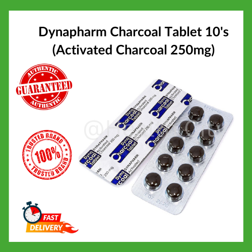 Dyna Charcoal Tablet 10's (Activated Charcoal 250mg) | Shopee Malaysia