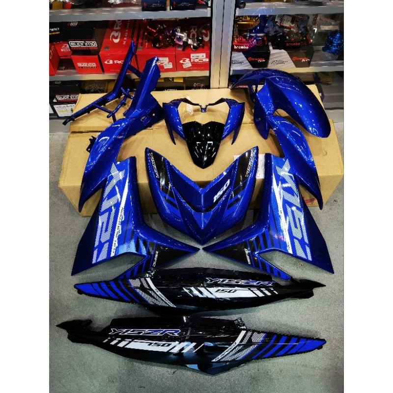 Y15ZR V1 V2 COVER SET BIRU HITAM PURBA TAMPAL SIAP STICKER | Shopee ...