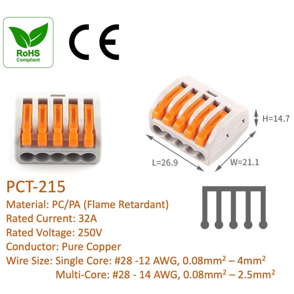 (1 and 2 pcs) SPL and PCT Fast Wire Connector Reusable Terminal ...