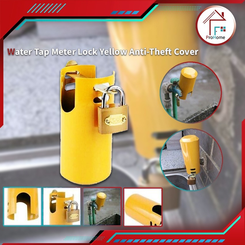 Water Tap Meter Lock Cover / Metal Yellow Anti-Theft Cover / Pengunci ...