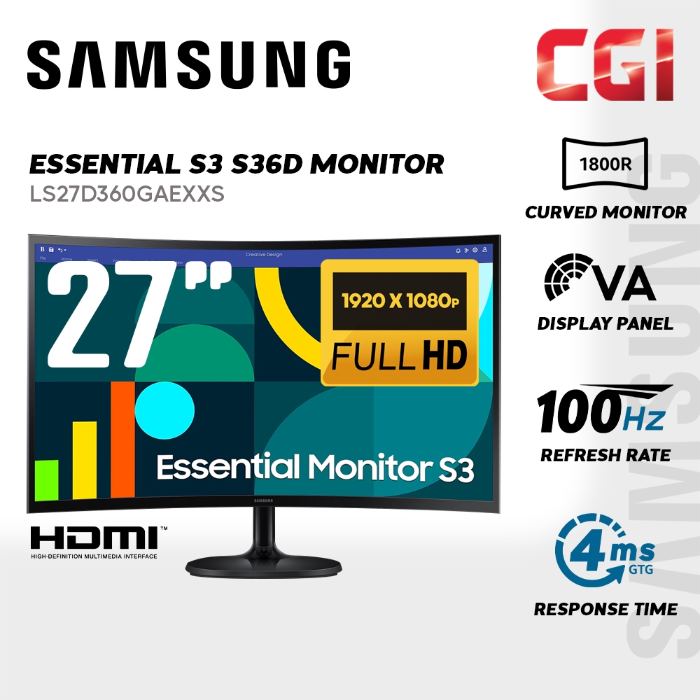 Samsung 27" LS27D360GAEXXS VA FHD 100HZ 4MS FHD FreeSync Eye Care ...
