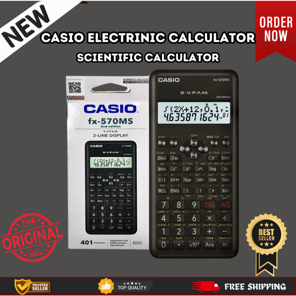 Original Casio Scientific Calculator FX-570MS KD FSX 991 ES & KK 82MSN ...
