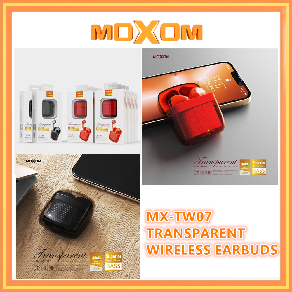 (NO COD) MOXOM MX-TW07 BLUETOOTH V5.1 EARPHONE WIRELESS TRANSPARENT WIRELESS EARBUDS | Shopee ...