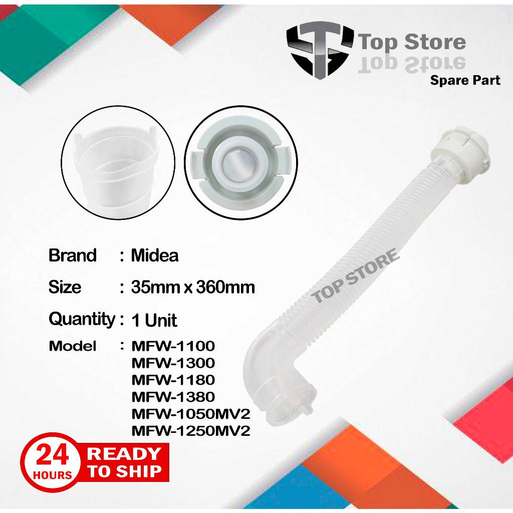 Midea Washing Machine Outlet Hose 360mm MFW-1100 MFW-1300 MFW-1180 MFW ...