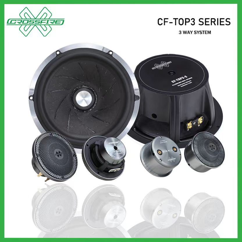 Crossfire CF-TOP3-SERIES 6.5" 3-Way Component Car Speaker | Mid-Bass ...