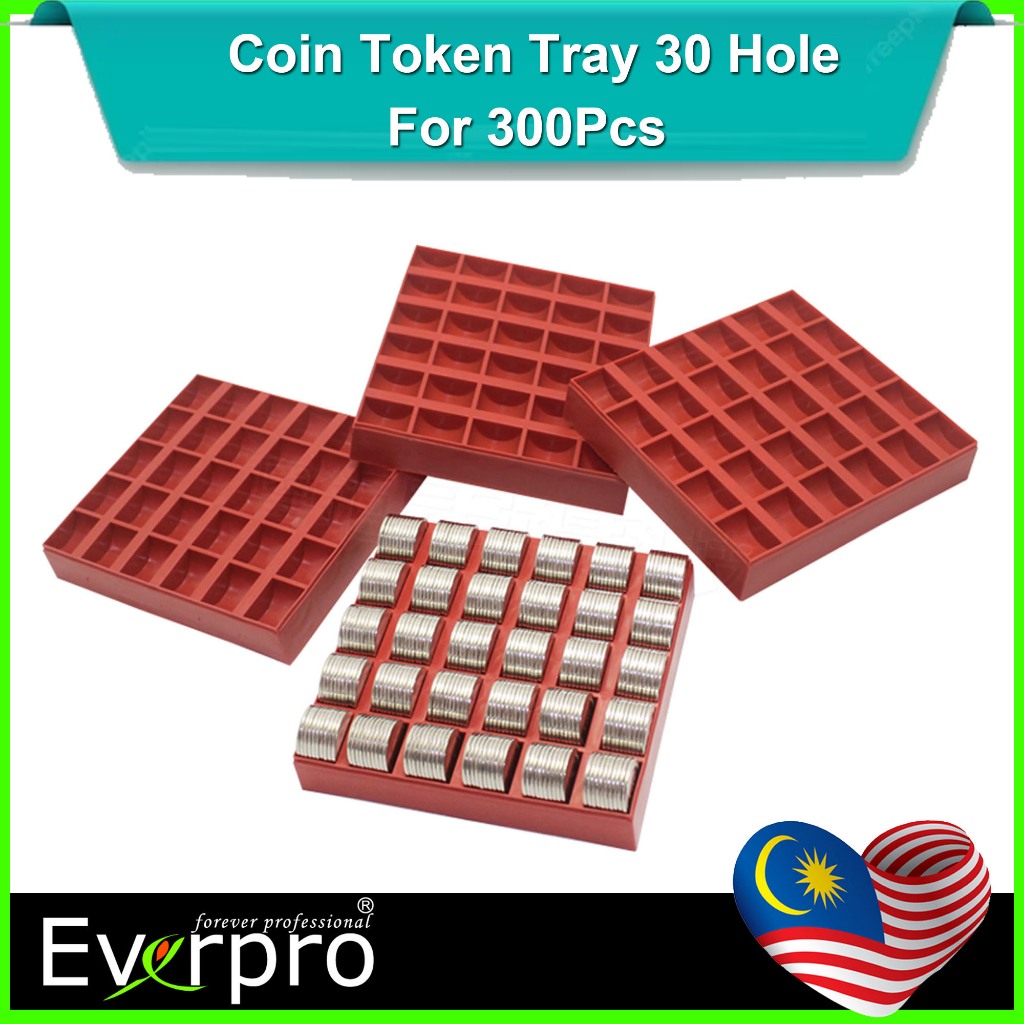 Coin Token Tray Coin Token Box 30 Holes for 300Pcs Coin Token | Shopee ...