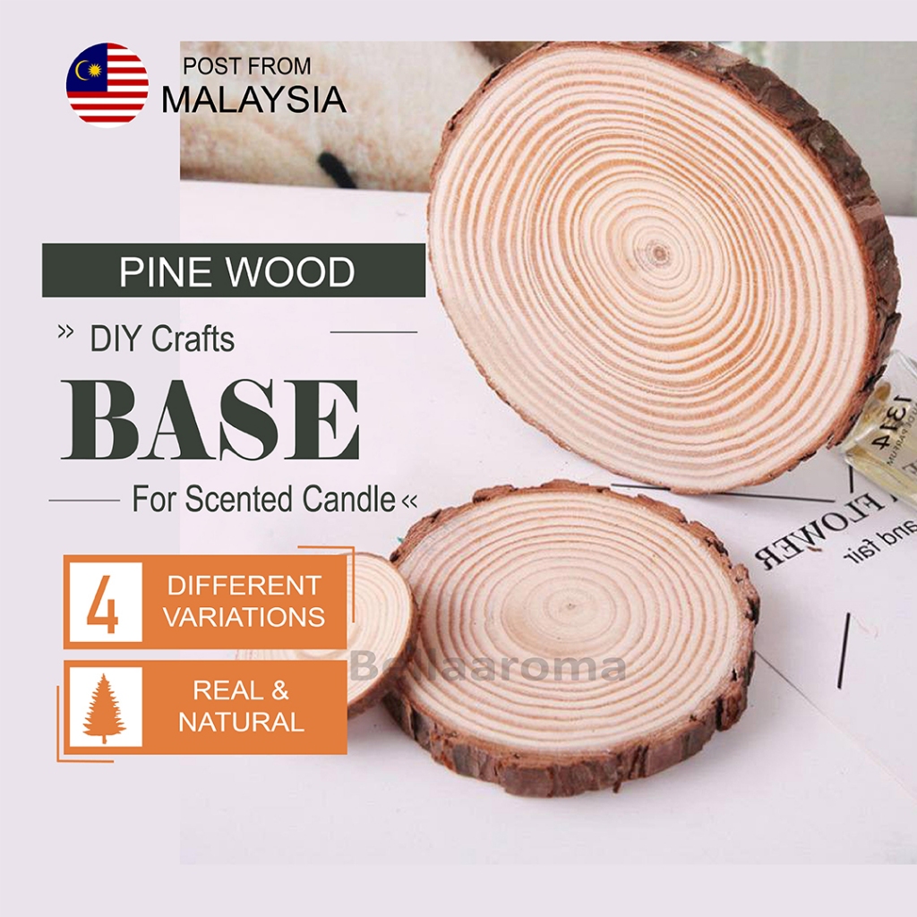 Scented Candle Plate Wood Base Hand Painting Wood Slice Candle Coaster ...